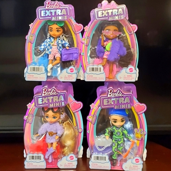 Mattel | Toys | Set Of 4 Four Barbie Extra Mini | Poshmark